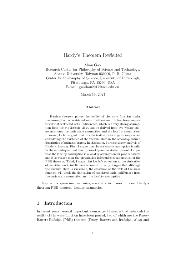 Pdf Hardys Theorem Revisited