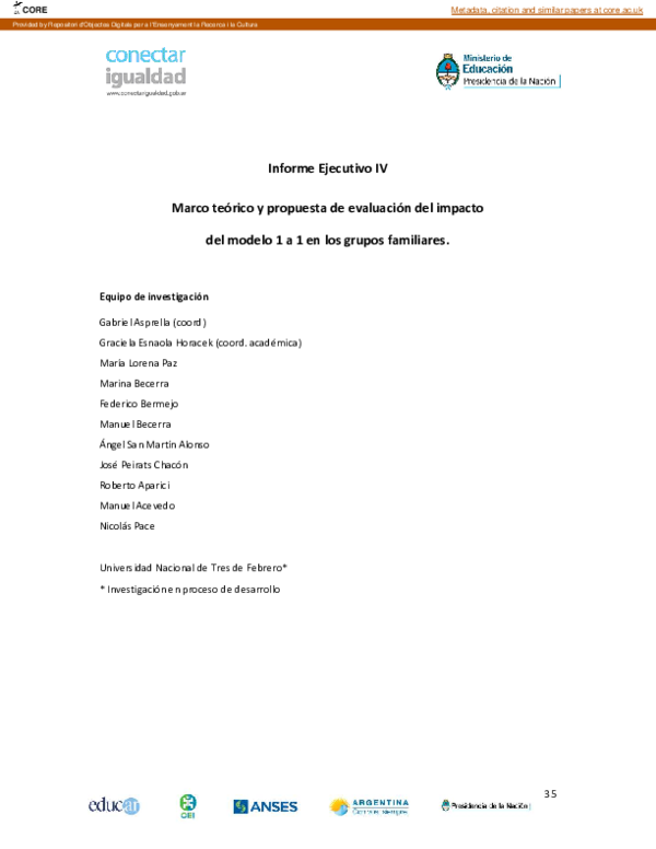 (PDF) Marco teórico y propuesta de evaluación del impacto del modelo 1 ...