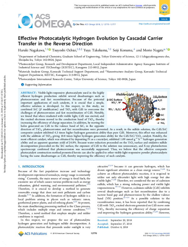 (PDF) Effective Photocatalytic Hydrogen Evolution by Cascadal Carrier ...