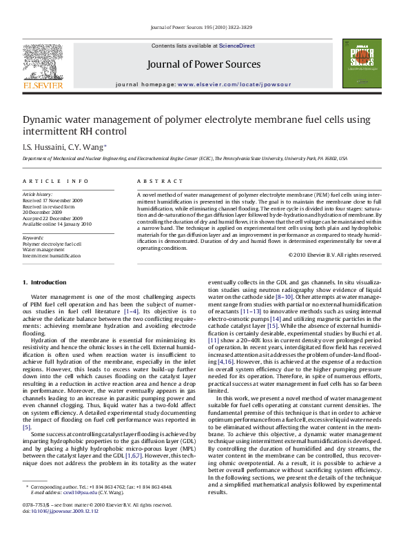 (PDF) Dynamic water management of polymer electrolyte membrane fuel cells using intermittent RH ...