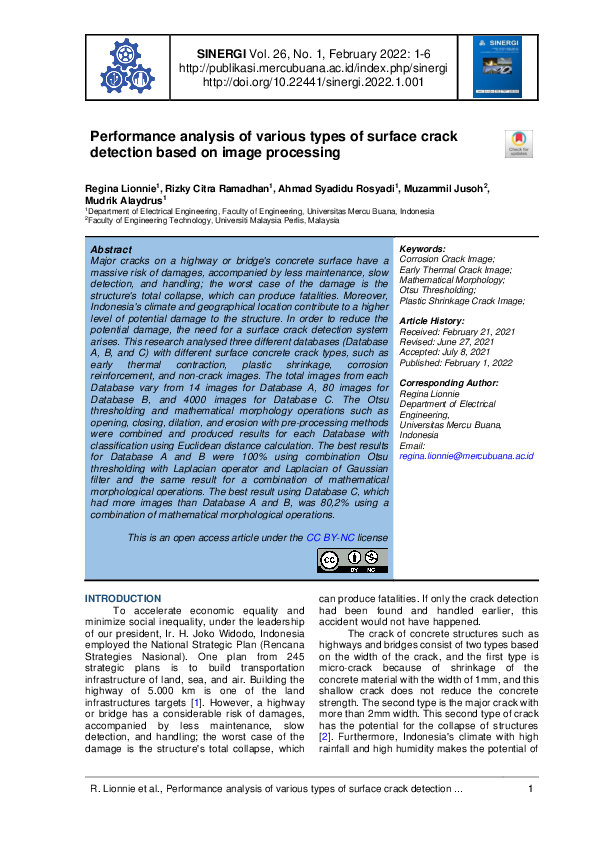 Pdf Performance Analysis Of Various Types Of Surface Crack Detection