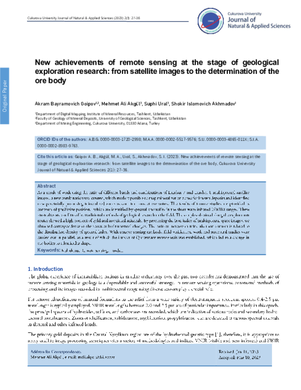 (PDF) New achievements of the remote sensing at the stage of geological ...