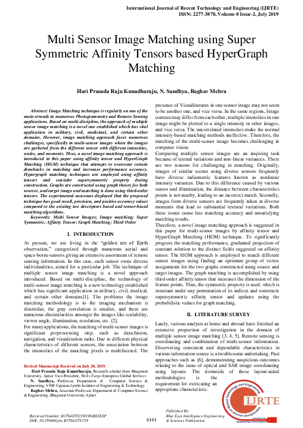 (PDF) Multi Sensor Image Matching using Super Symmetric Affinity Tensors based HyperGraph Matching