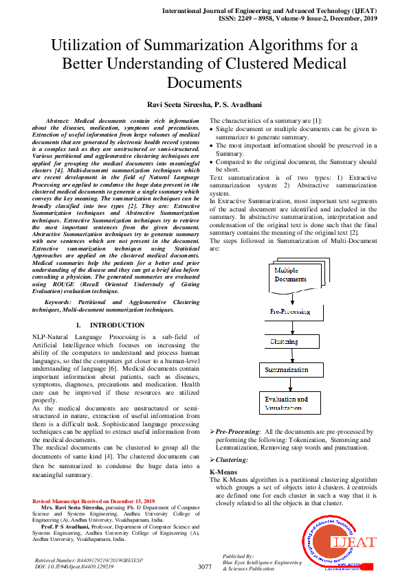 (PDF) Utilization of Summarization Algorithms for a Better ...