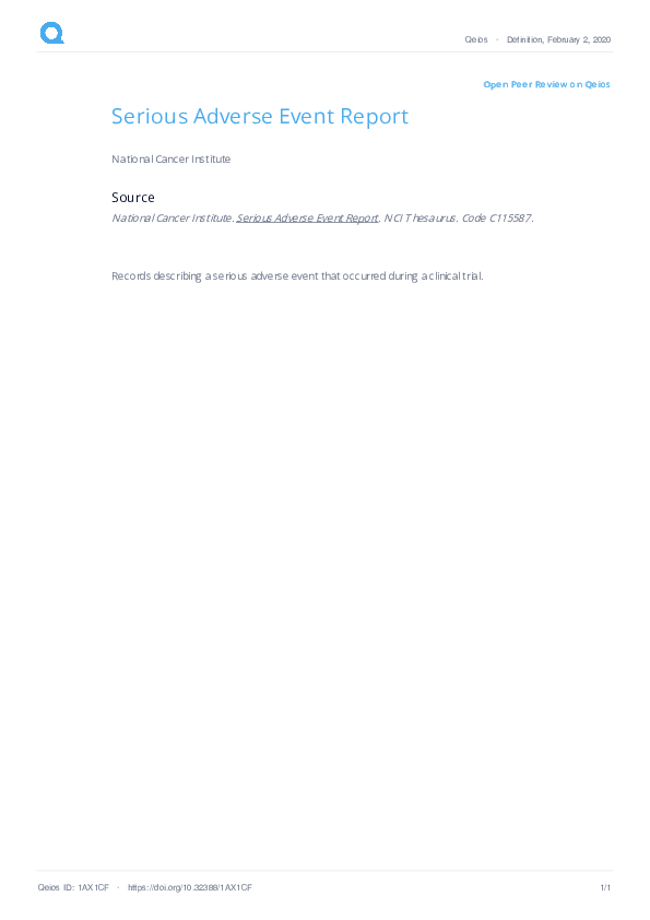 (PDF) Serious Adverse Event Report | Paul Little - Academia.edu