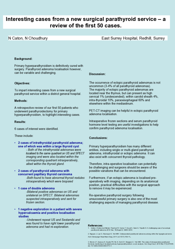 (PDF) Interesting cases from a new surgical parathyroid service – a ...