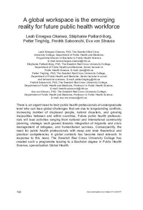 (PDF) A global workspace is the emerging reality for future public ...