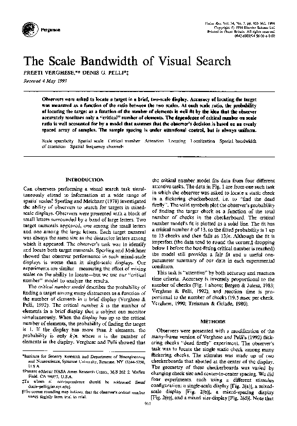 (PDF) The scale bandwidth of visual search