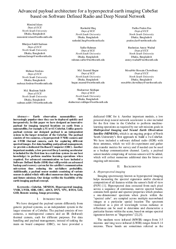 (PDF) Advanced payload architecture for a hyperspectral earth imaging ...