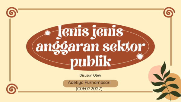 (PDF) PPT jenis jenis anggaran sektor publik