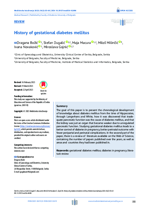 (PDF) History of gestational diabetes mellitus