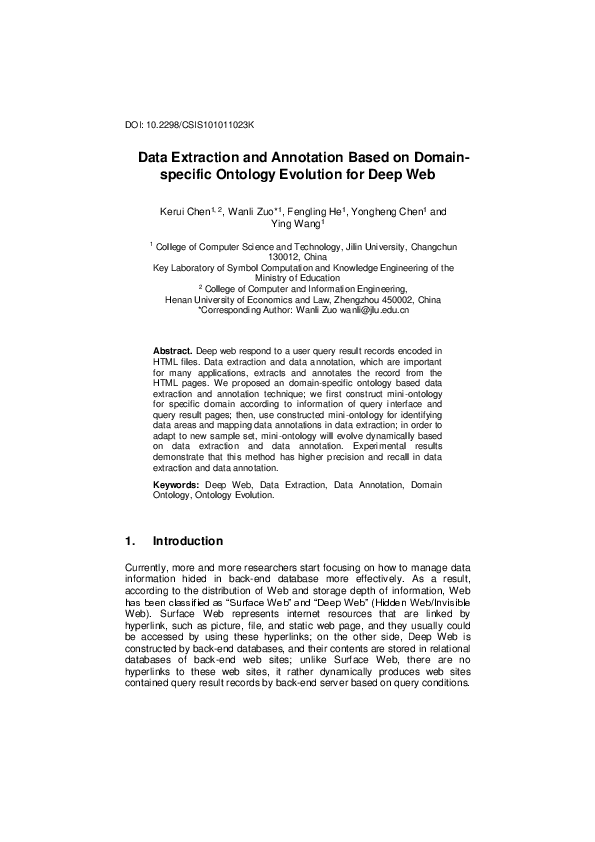 (PDF) Ontology-Evolved Data Extraction from Deep Web