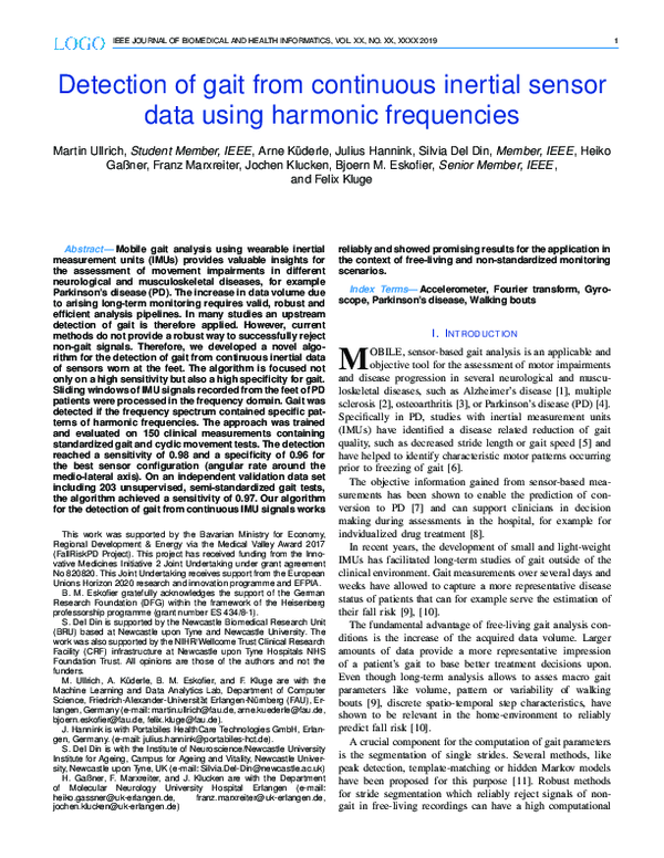Pdf Detection Of Gait From Continuous Inertial Sensor Data Using