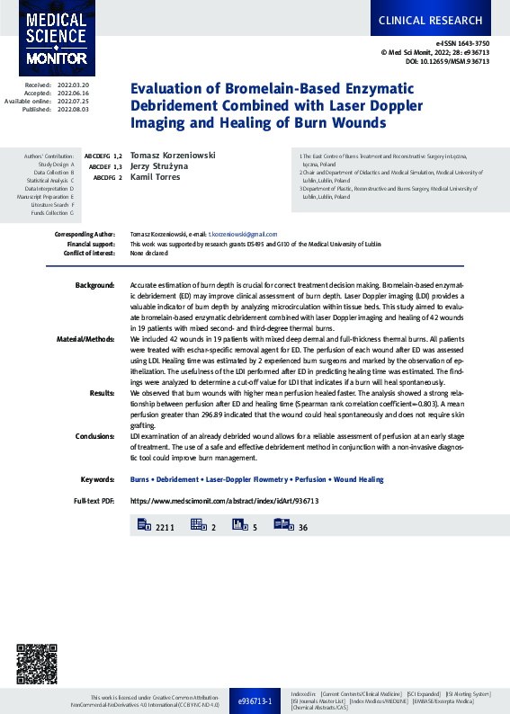 (PDF) Evaluation of Bromelain-Based Enzymatic Debridement Combined with ...