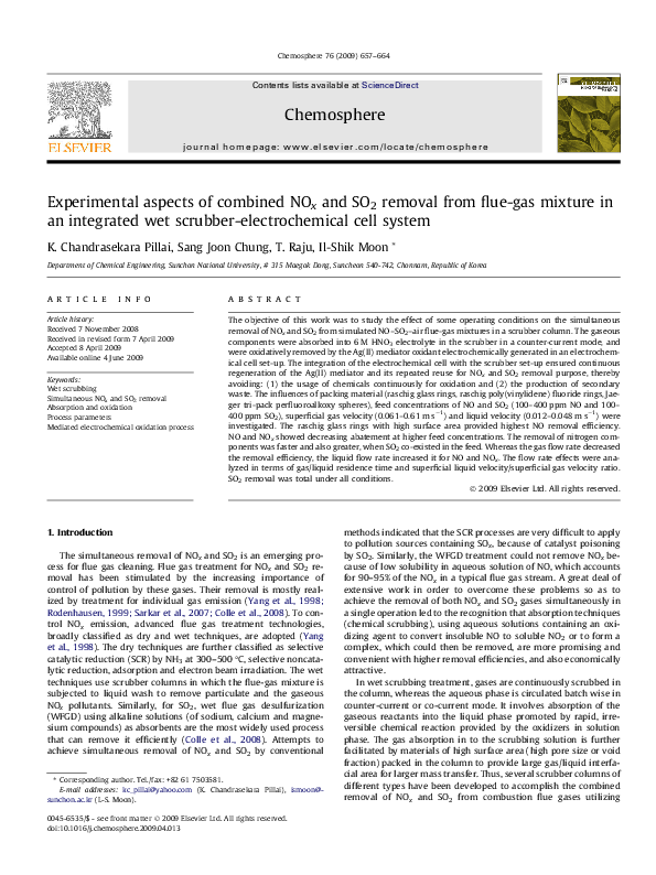(PDF) Experimental aspects of combined NOx and SO2 removal from flue ...