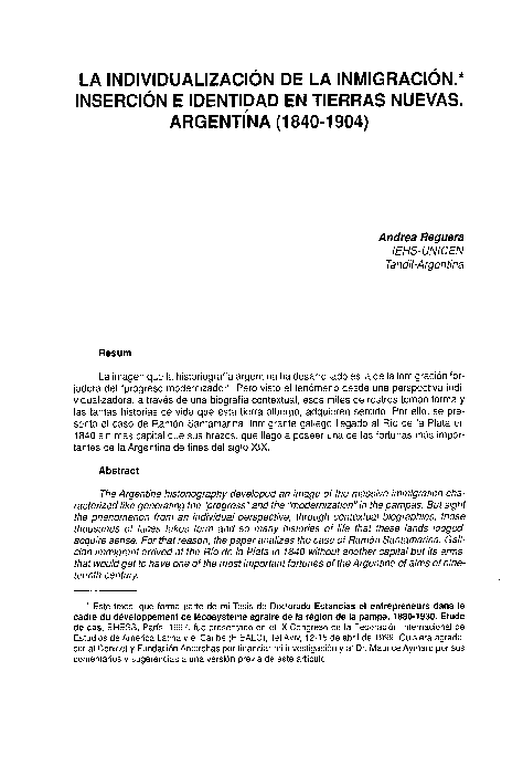 (PDF) La individualización de la inmigración. Inserción e identidad en ...