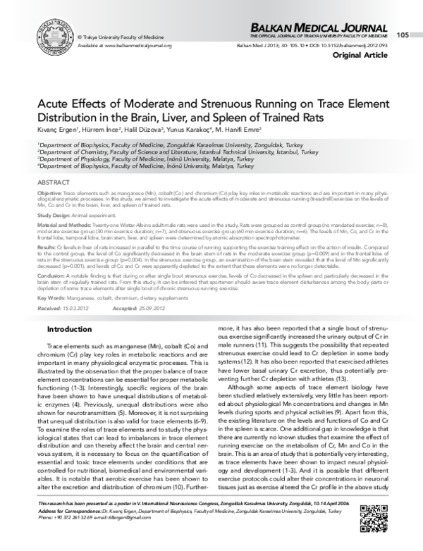 (PDF) Acute Effects of Moderate and Strenuous Running on Trace Element Distribution in the Brain ...