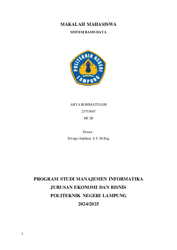 (PDF) Perbandingan My SQL MS SQL dan Oracle