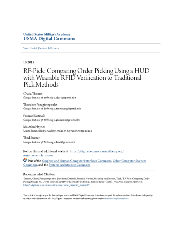 (PDF) RF-pick: comparing order picking using a HUD with wearable RFID ...