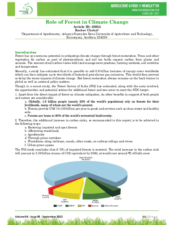 (PDF) Role of Forest in Climate Change