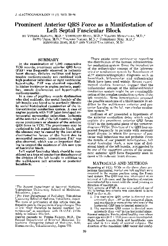 (PDF) Prominent anterior QRS force as a manifestation of left septal ...