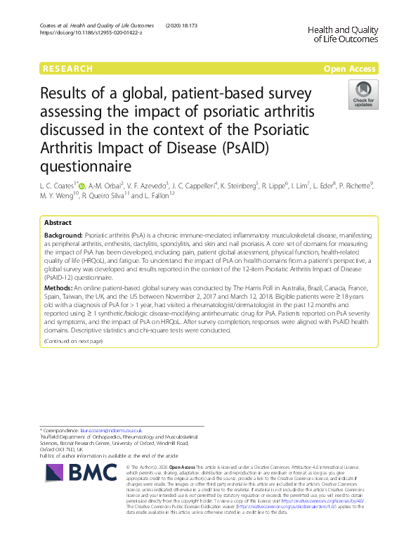 (PDF) Results of a global, patient-based survey assessing the impact of ...
