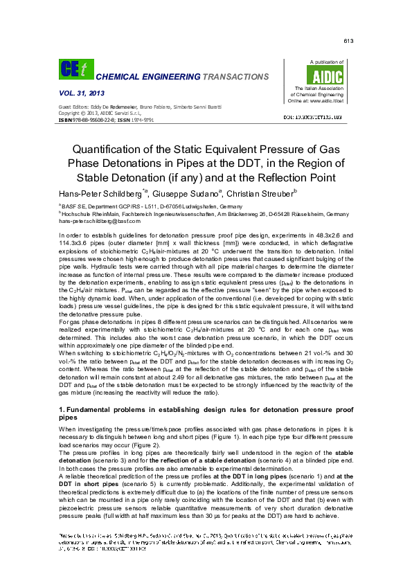 (PDF) Quantification of the Static Equivalent Pressure of Gas Phase ...