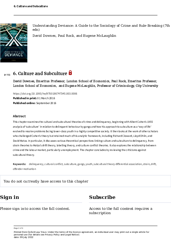 (PDF) 6. Culture and Subculture