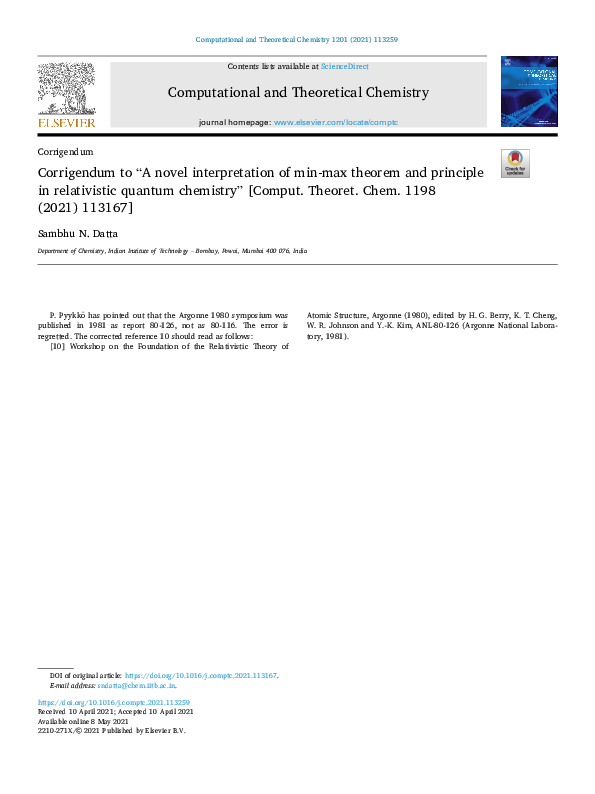 (PDF) Computational and Theoretical Chemistry