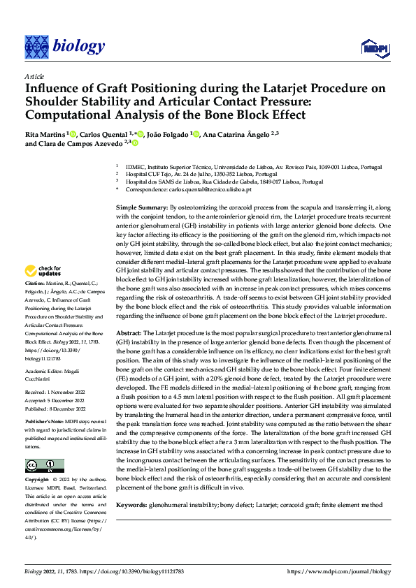 (PDF) Influence of Graft Positioning during the Latarjet Procedure on ...