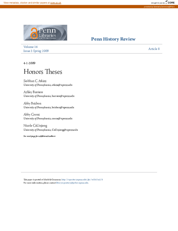 (PDF) Honors Theses