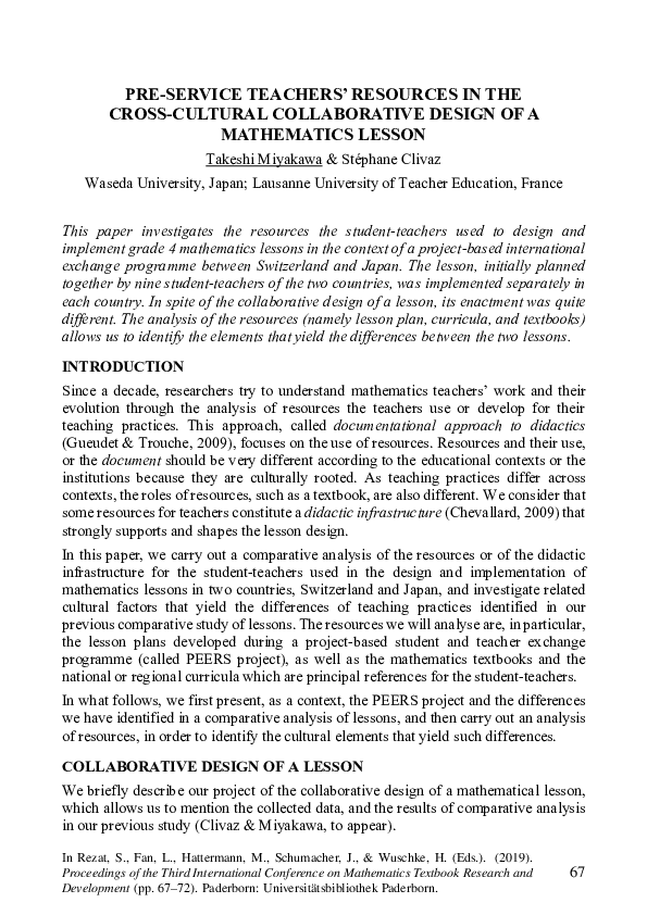(PDF) Pre-Service Teachers’ Resources in the Cross-Cultural ...