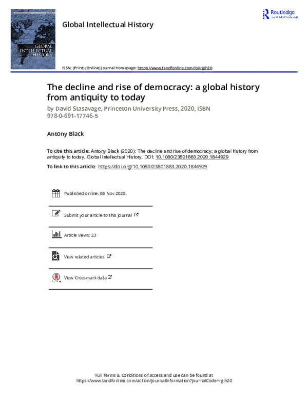 (PDF) The decline and rise of democracy: a global history from ...