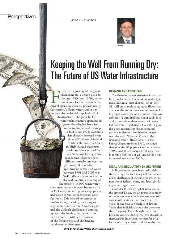 (PDF) Keeping the Well From Running Dry: The Future of US Water ...