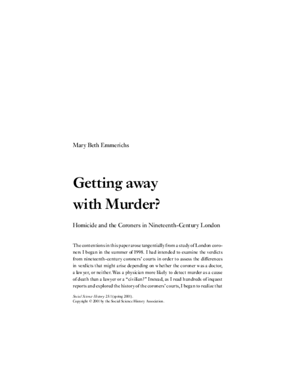 (PDF) Getting Away with Murder