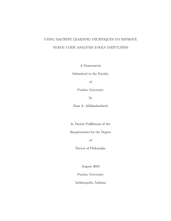 Pdf Using Machine Learning Techniques To Improve Static Code Analysis Tools Usefulness