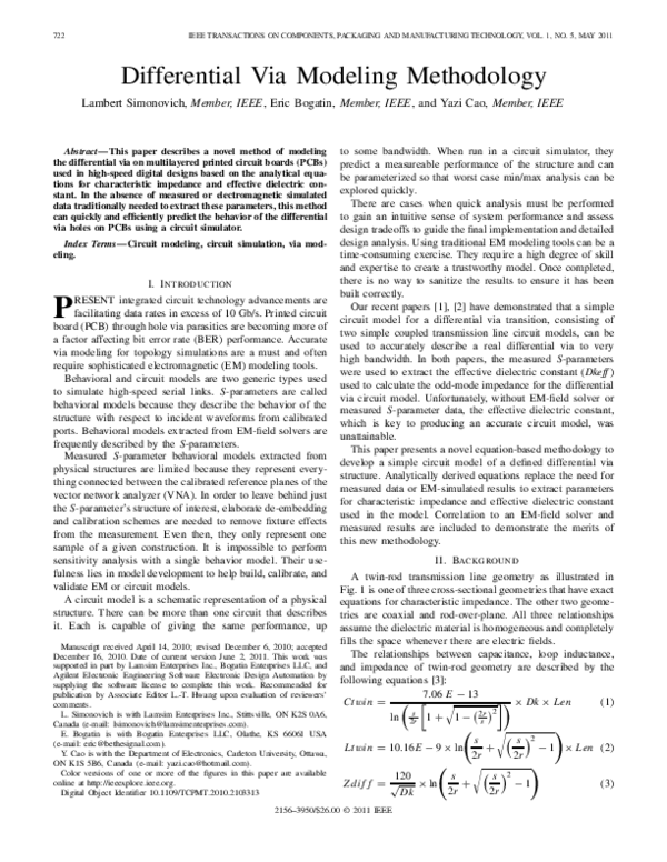 (PDF) Differential Via Modeling Methodology