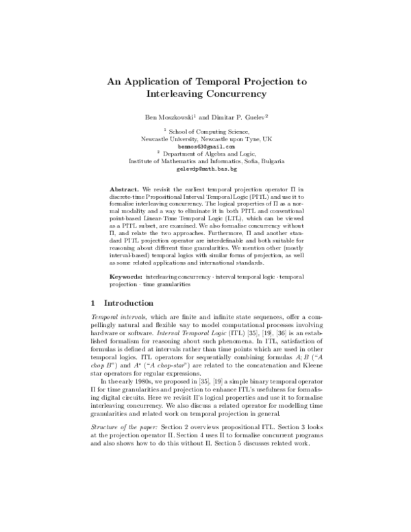 (PDF) An Application of Temporal Projection to Interleaving Concurrency