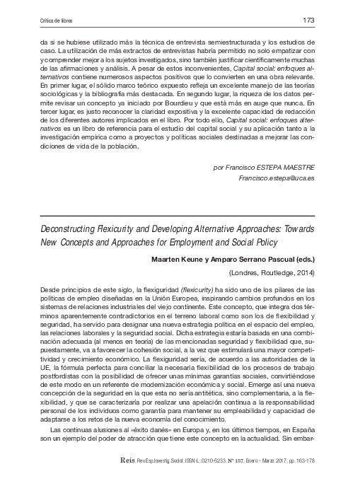 (PDF) Deconstructing Flexicurity and Developing Alternative Approaches