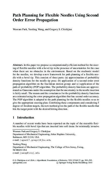 (PDF) Path Planning for Flexible Needles Using Second Order Error ...