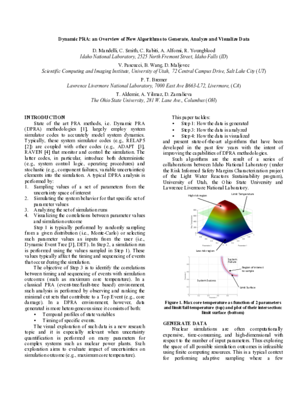 Pdf Dynamic Pra An Overview Of New Algorithms To Generate Analyze And Visualize Data