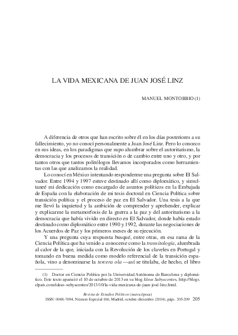 (PDF) La vida mexicana de Juan José Linz