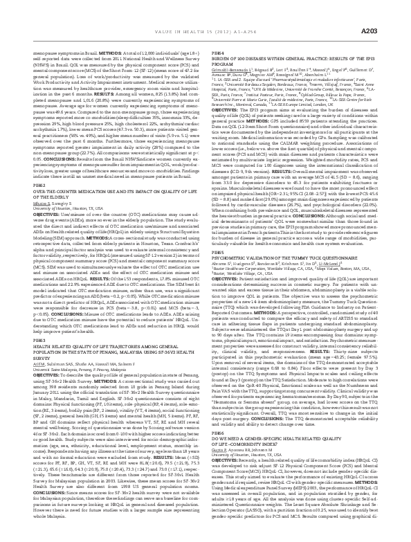 (PDF) PIH65 Psychometric Validation of the Tummy Tuck Questionnaire