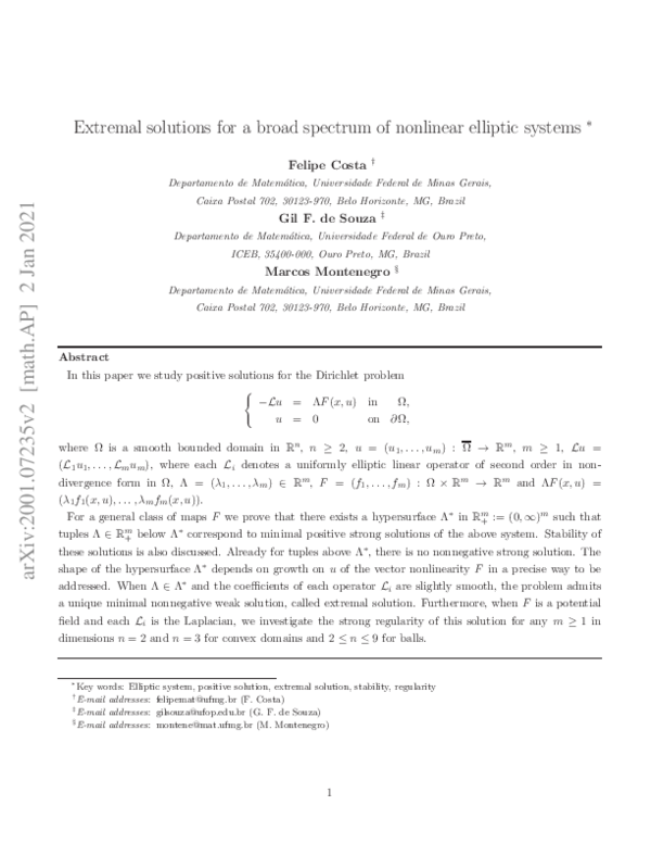 Pdf Extremal Solutions For A Broad Spectrum Of Nonlinear Elliptic