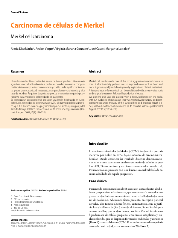 (PDF) Carcinoma de células de Merkel
