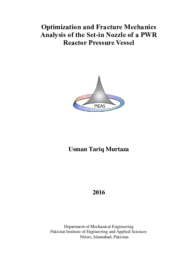(PDF) Optimization and Fracture Mechanics Analysis of the Set-in Nozzle of a PWR Reactor ...