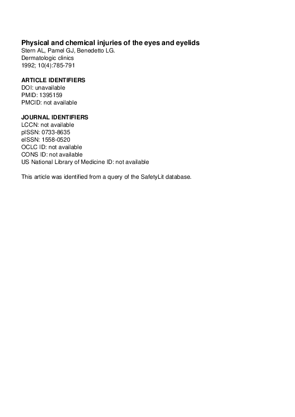 (PDF) Physical and Chemical Injuries of the Eyes and Eyelids | Gregory ...