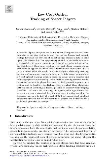 (PDF) Low-Cost Optical Tracking of Soccer Players