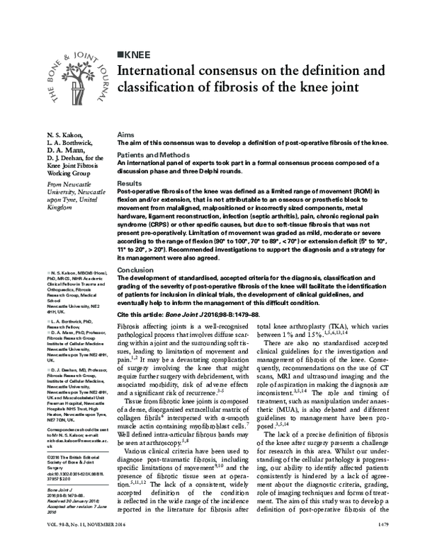 (PDF) International consensus on the definition and classification of ...