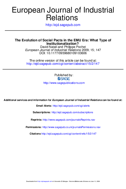 (PDF) The Evolution of Social Pacts in the EMU Era: What Type of ...
